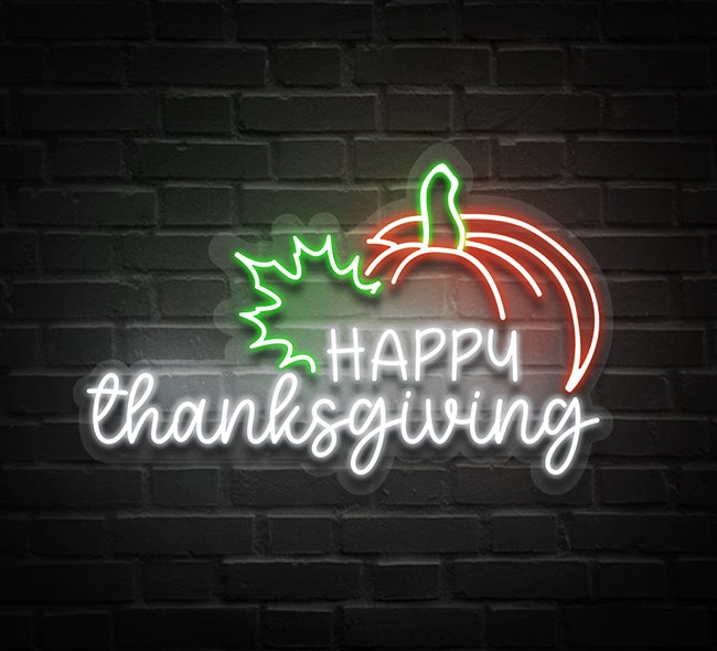 Happy Thanksgiving Pumpkin Neon Sign Online | Happy Thanksgiving ...