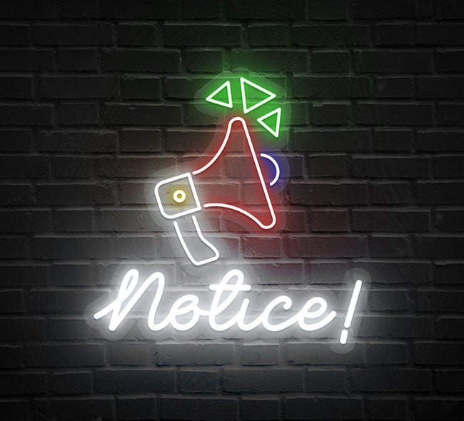 Notice Neon Sign Online | Notice Neon Sign - Bannerbuzz.ca