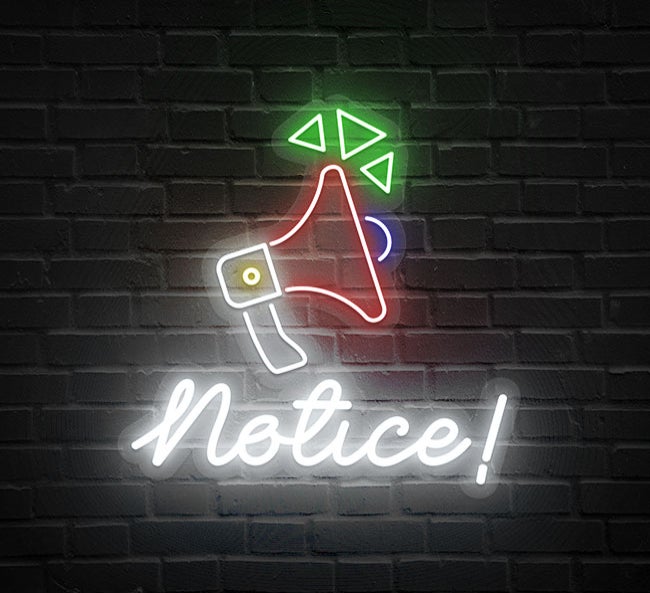 Notice Neon Sign Online | Notice Neon Sign - Bannerbuzz.ca